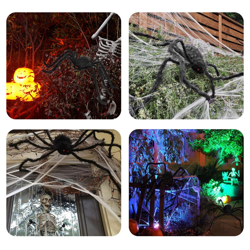 4ft Large Halloween Spider Haunted House Prop Indoor Outdoor Party ...