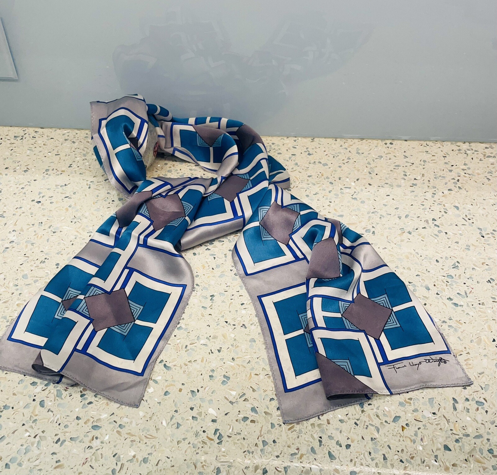 Frank Lloyd Wright SILK Scarf Imperial Hotel Design … - Gem
