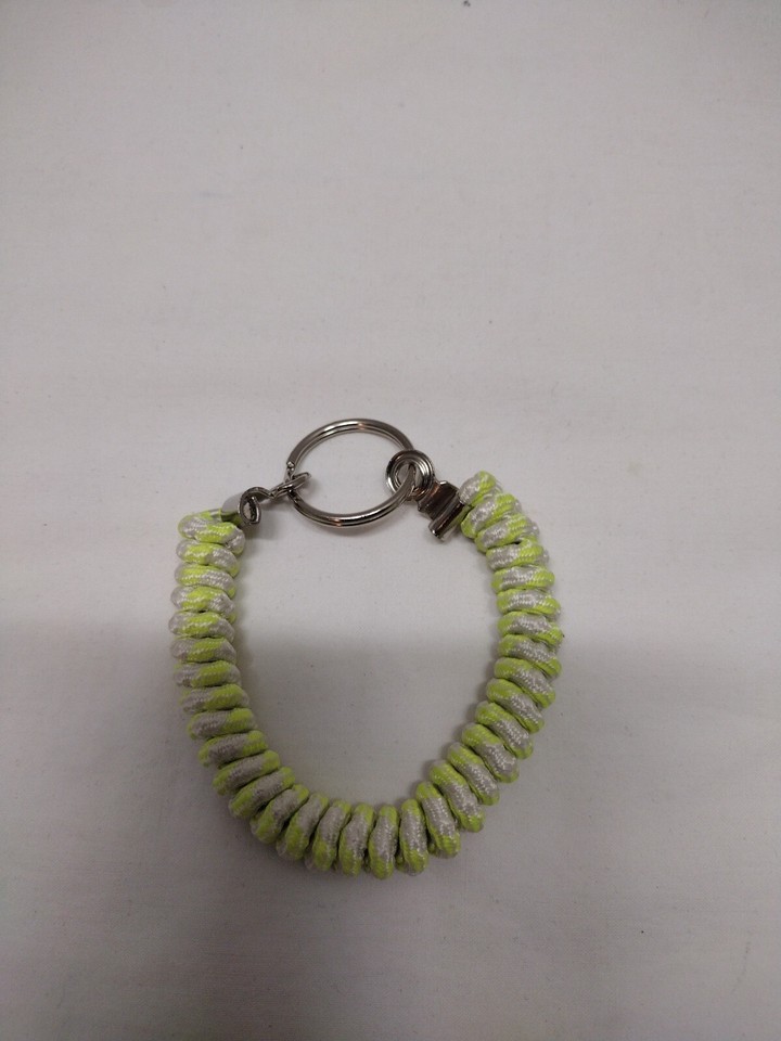 Spiral Paracord Wrist Keychain Neon Green/White NWS-1 | eBay