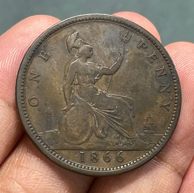 1866 Great Britain One Penny Coin | eBay