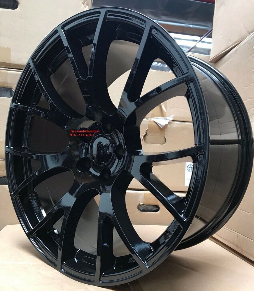 22'' inch Wheels Gloss Black Hellcat Charger Magnum Challenger New 22X9 ...