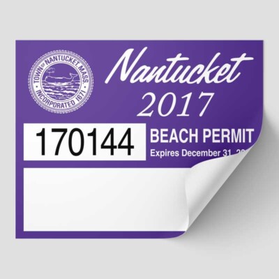Nantucket Beach Permit Sticker Decal 2017 ACK | eBay