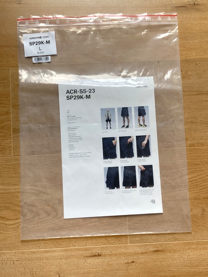 Acronym SP29K-M Shorts / Black / L (Full Pack) | eBay