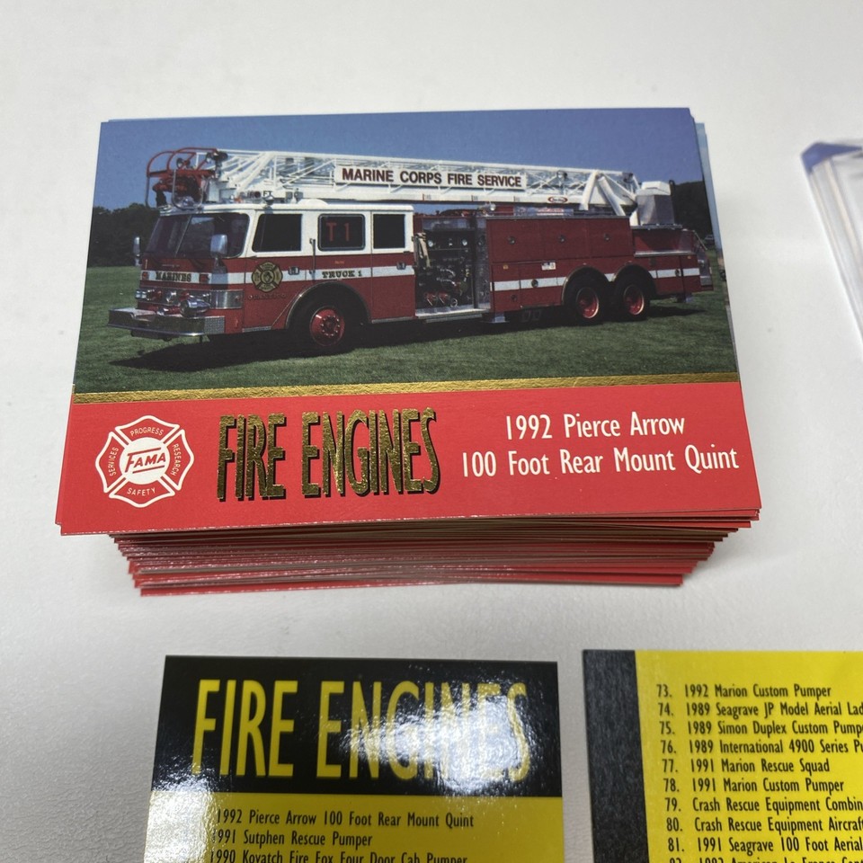1993 Fire Engines - Series 1 - 100 trading card set by Bon Air Mint Set ...