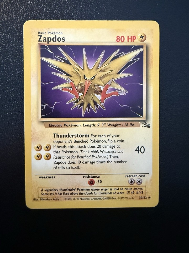 Vintage Pokémon Fossil Set Bundle – Legendary Birds + Raichu LP+ 8 ...