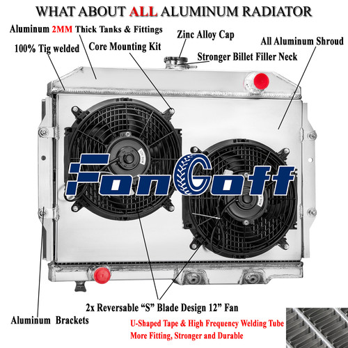 3 Row Radiator Shroud Fan For 1963-1974 1964 AMC Javelin AMX Rambler V8 ...