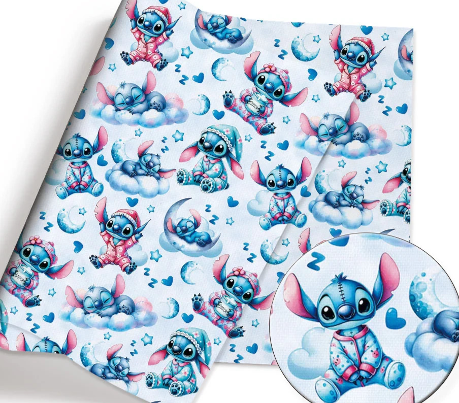 Polycotton Fabric with Disney Stitch Character Print – Half Yard 18x55 ...