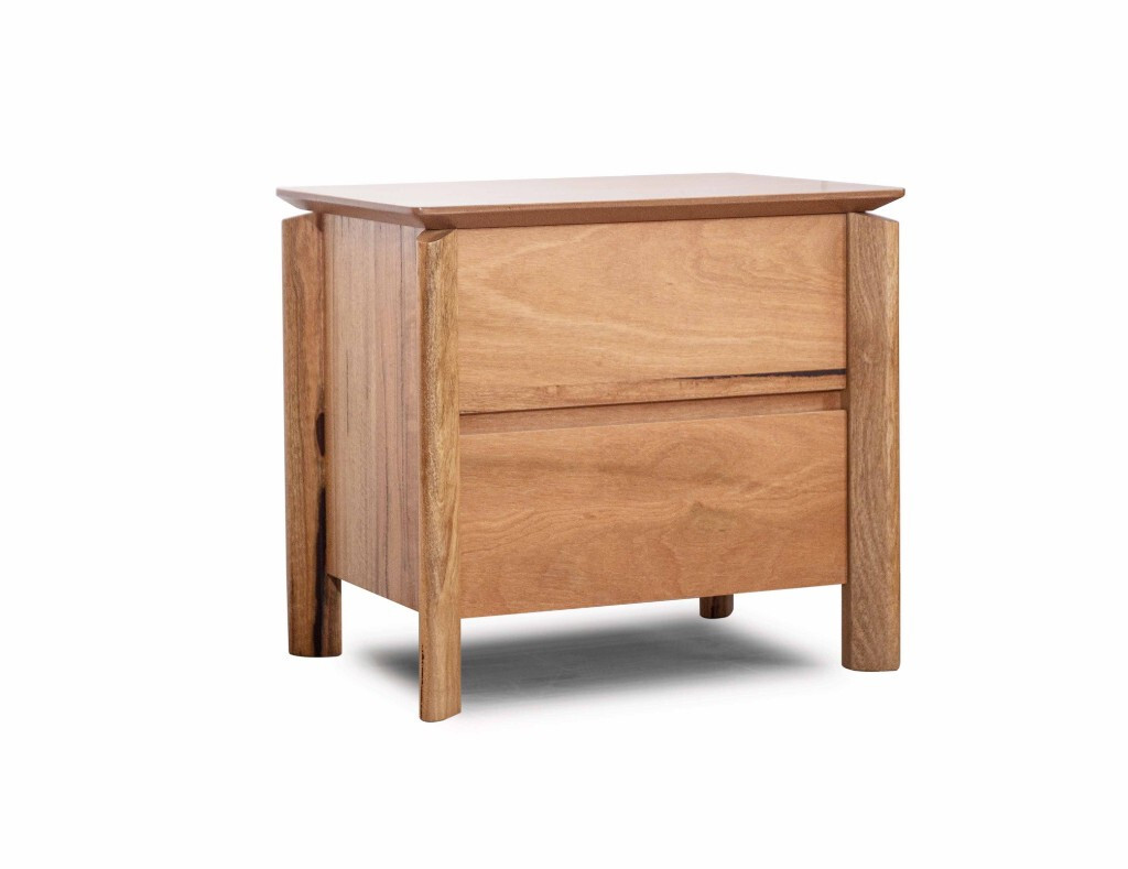 MURRAY BEDSIDE TABLE SOLID MARRI WOOD TIMBER 2 DRAWERS NATURAL | eBay