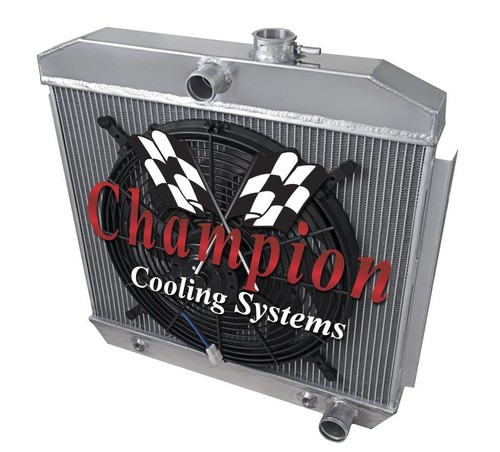 4 Row BC Champion Radiator W/ 16" Fan for 1955 56 1957 Chevrolet Cars ...