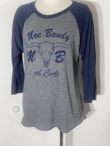 Moe Bandy Raglan Band Graphic Tee Women’s Medium Cow Skull Western ...