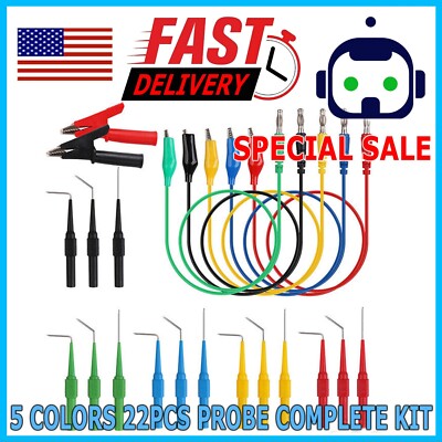 22Pcs Automotive Back Probe Kit Multimeter Test Leads Alligator Clips ...