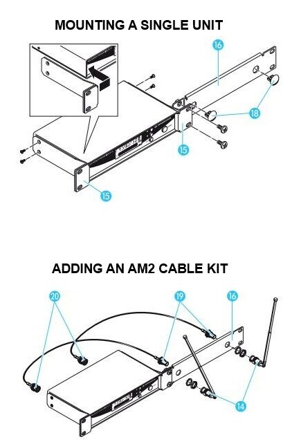 Sennheiser GA2 Evolution Wireless Rackmount Kit EW100 EM100 G2 w/ AM2 ...