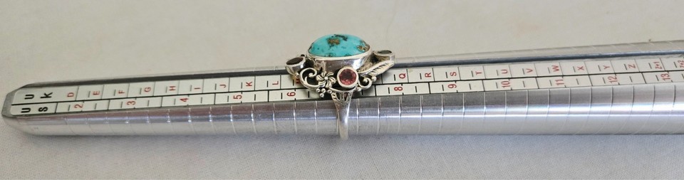 Sterling Silver 925 DJoy Ring Turquoise Color Stones Multicolored ...
