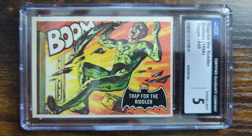 1966 TOPPS BATMAN TRAP FOR THE RIDDLER #45 BLACK BAT CGC 5 EX AND 2 Raw Cards | eBay