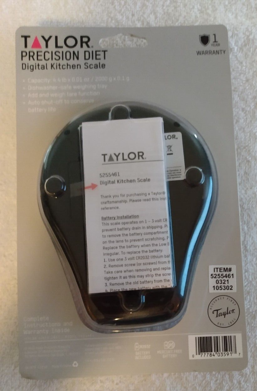 Taylor Digital Kitchen Scale Precision Diet New Sealed 4.4 Pound ...