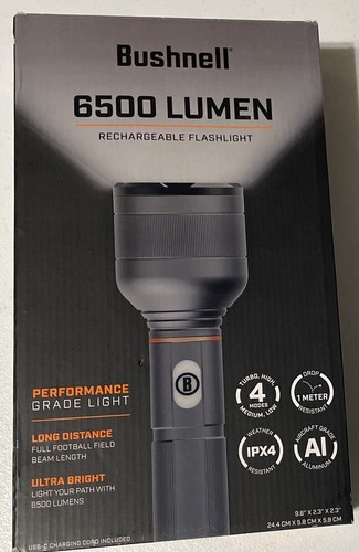 Bushnell 6500 Lumen Rechargeable Performance Grade 4-Mode Flashlight ...
