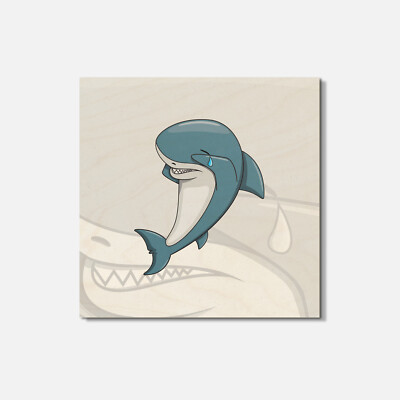 Funny Crying Shark Animal 4'' X 4'' Square Wooden Coaster | eBay