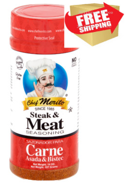 Chef Merito Steak & Meat Seasoning, 14 Ounce para Carne Asada &Bistec ...