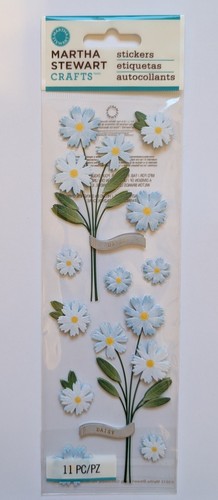 Martha Stewart Blue Daisies Millinery Flowers Scrapbooking Stickers ...