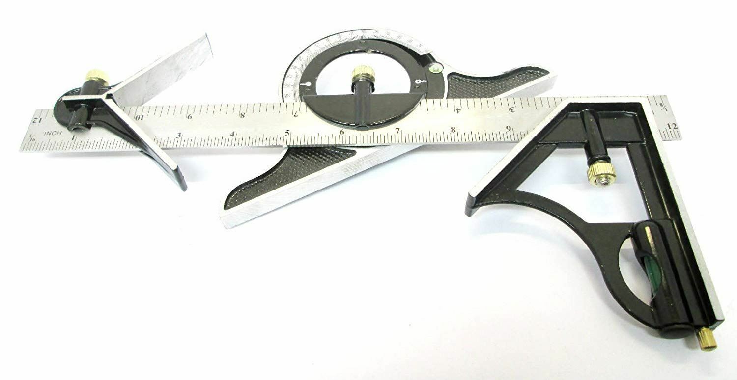 12" Combination Square Engineers Metal Angle Finder Protractor Ruler ...