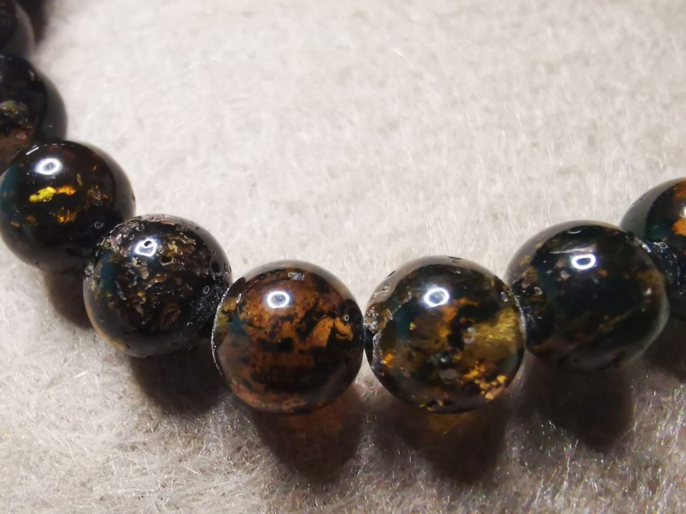 Vintage Baltic Amber Stone with Peat 8mm Bead Stretch Bracelet | eBay