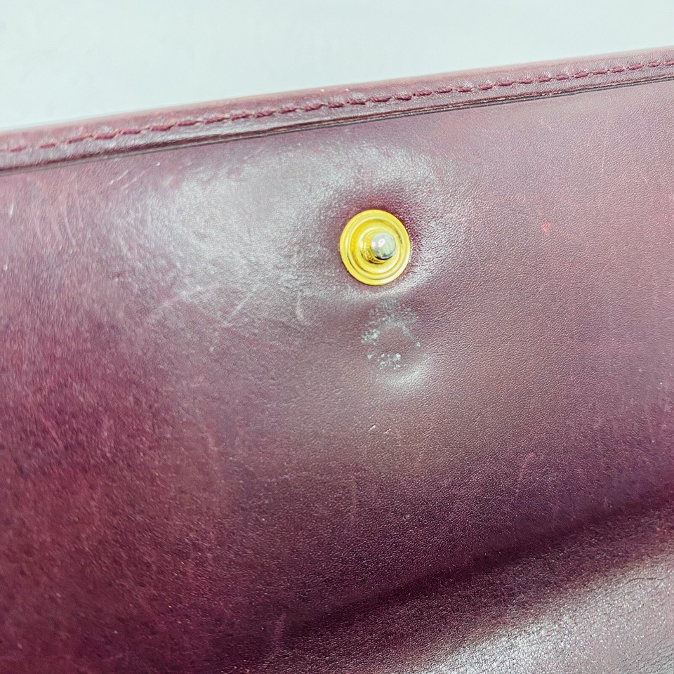 Bosca Romagna Calfskin Burgundy Leather Billfold Wallet Snap Close est ...