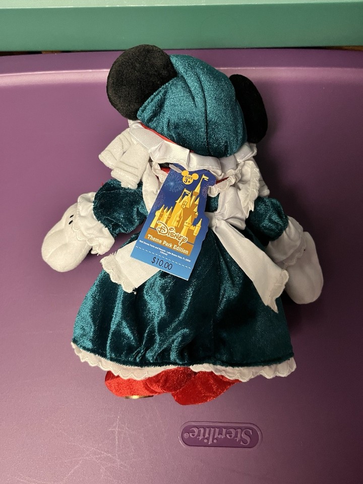 Disney 2003 Christmas Holiday Minnie Mouse Bean Bag Plush Theme Park ...