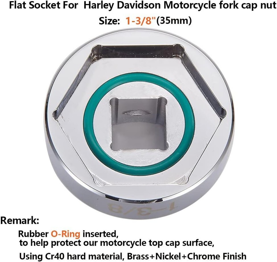 Fork Cap Nut Socket 1-3/8 Hex Harley Sportster Big Twin Motorcycle 1-3/ ...