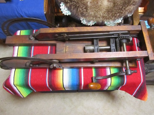 Antique Barn Beam Boring Machine Hand crank operable VGC 29 L x 8w x8.5 ...