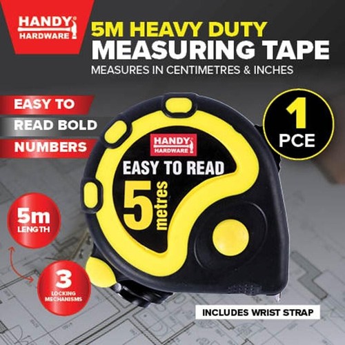 Professional Heavy Duty Measuring Tape 5M Lock Centimetres Inches Handy ...