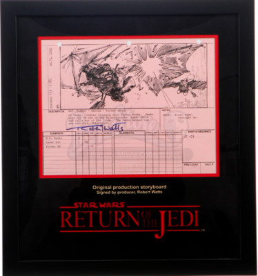 Star Wars - Ep VI - ROTJ Signed Production Storyboard- Flying Ewok Hit ...