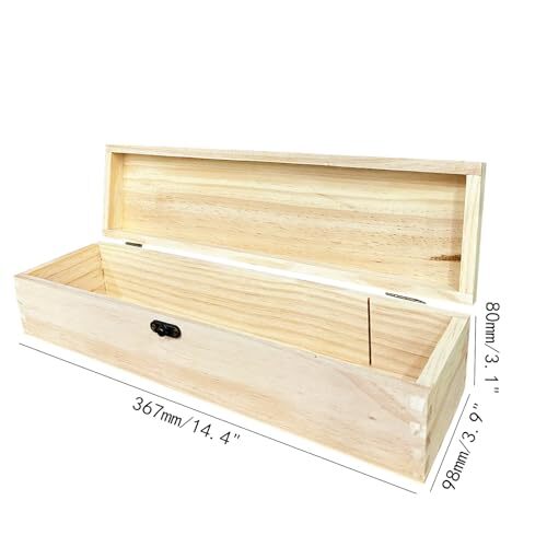 Unfinished Wood Craft Box Unfinished Wood with Clasp Unpainted ...