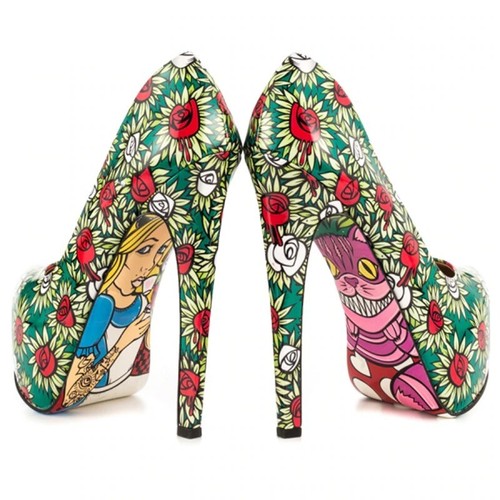 Handmade Alice in Wonderland Cartoon Theme Platform Stiletto Pump High ...