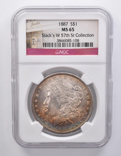 1887 Morgan Silver $1 Stack's W 57th St MS65 NGC Toned *7183 | eBay