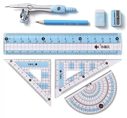 8 Pieces Math Geometry Kit Set Student Supplies with Shatterproof Iron ...