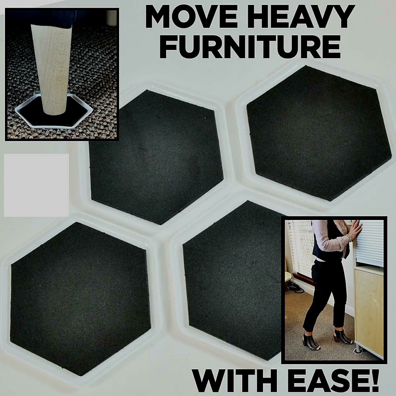 NEW in box 8 pack of Furniture Sliders. 4 Large and 4 Small Sliders | eBay