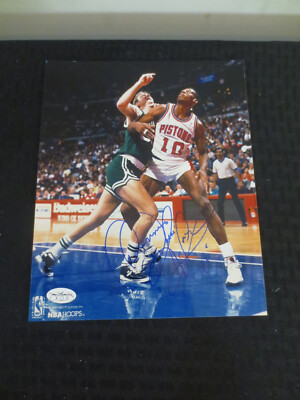 Dennis Rodman Pistons Autograph 8x10 Photo with Larry Bird JSA | eBay