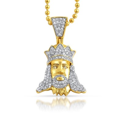 Gold Young Jesus Iced Out Pendant With Chain | eBay