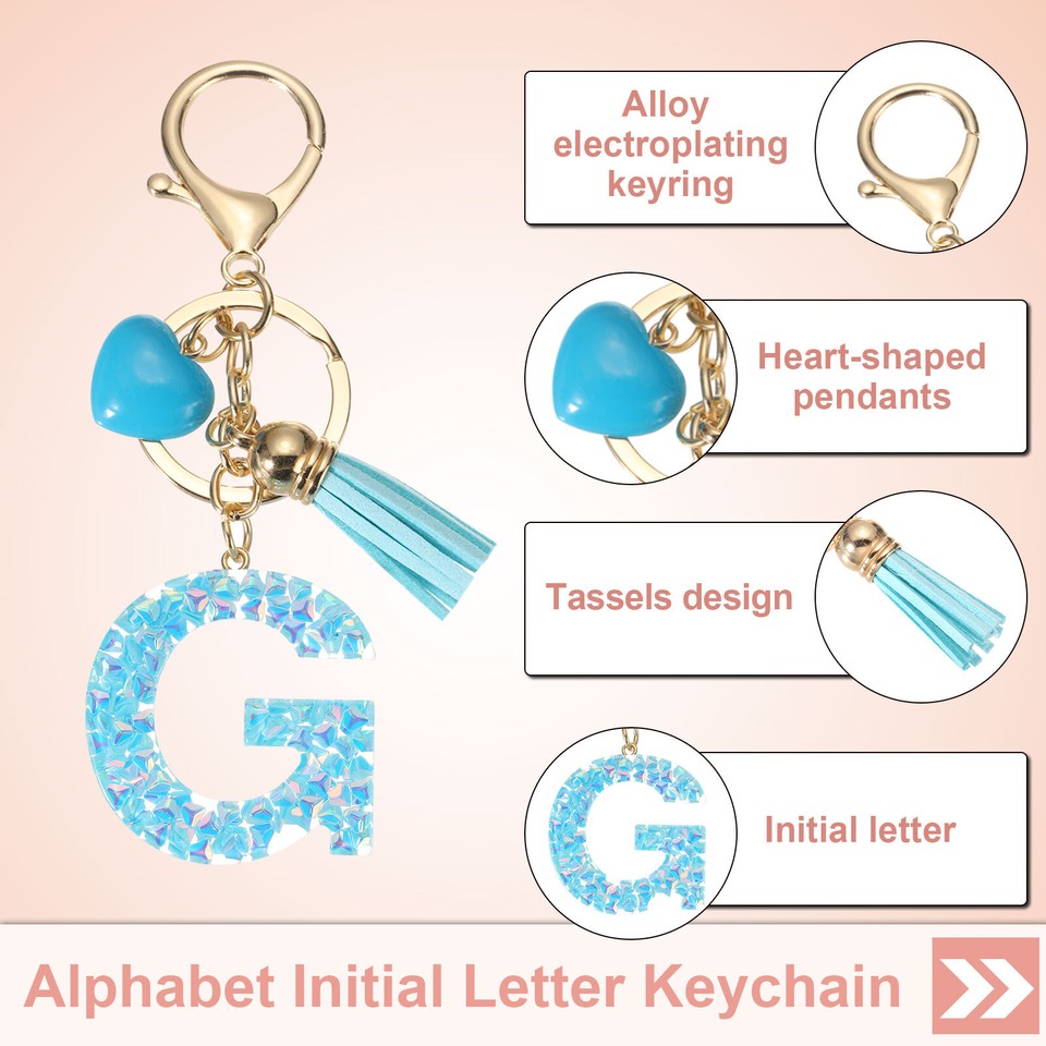 Alphabet Initial Letter Keychain Resin Cute Keychains with Letter g ...
