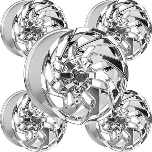 (5) Off-Road Monster M24 20x10 6x135/6x5.5" -19mm Chrome Wheels Rims 20 ...
