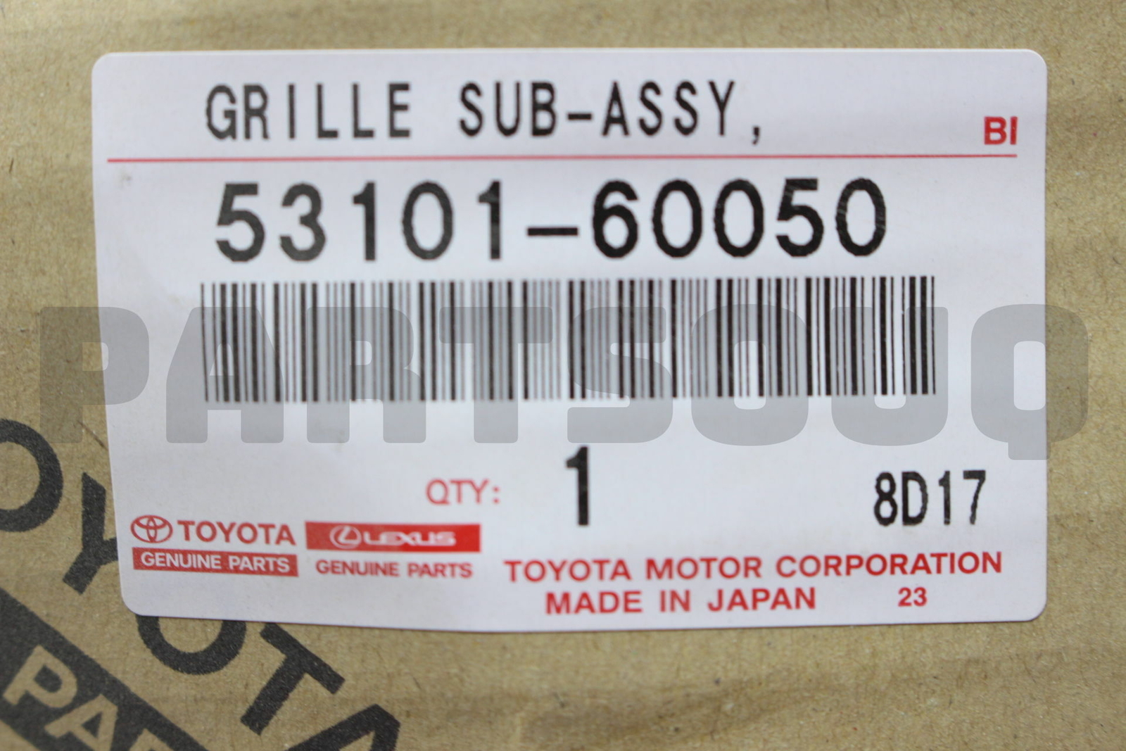 5310160050 Genuine Toyota GRILLE, RADIATOR 53101-60050 | eBay