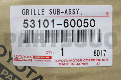 5310160050 Genuine Toyota GRILLE, RADIATOR 53101-60050 | eBay