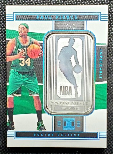 2021-22 Panini Impeccable FOTL Paul Pierce Silver NBA Logoman 2/8 RARE ...