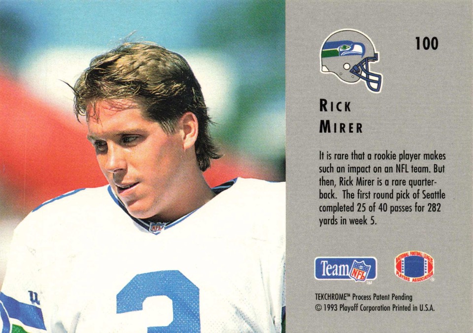 Rick Mirer 1993 Playoff Contenders #100 Seattle Seahawks RC | eBay
