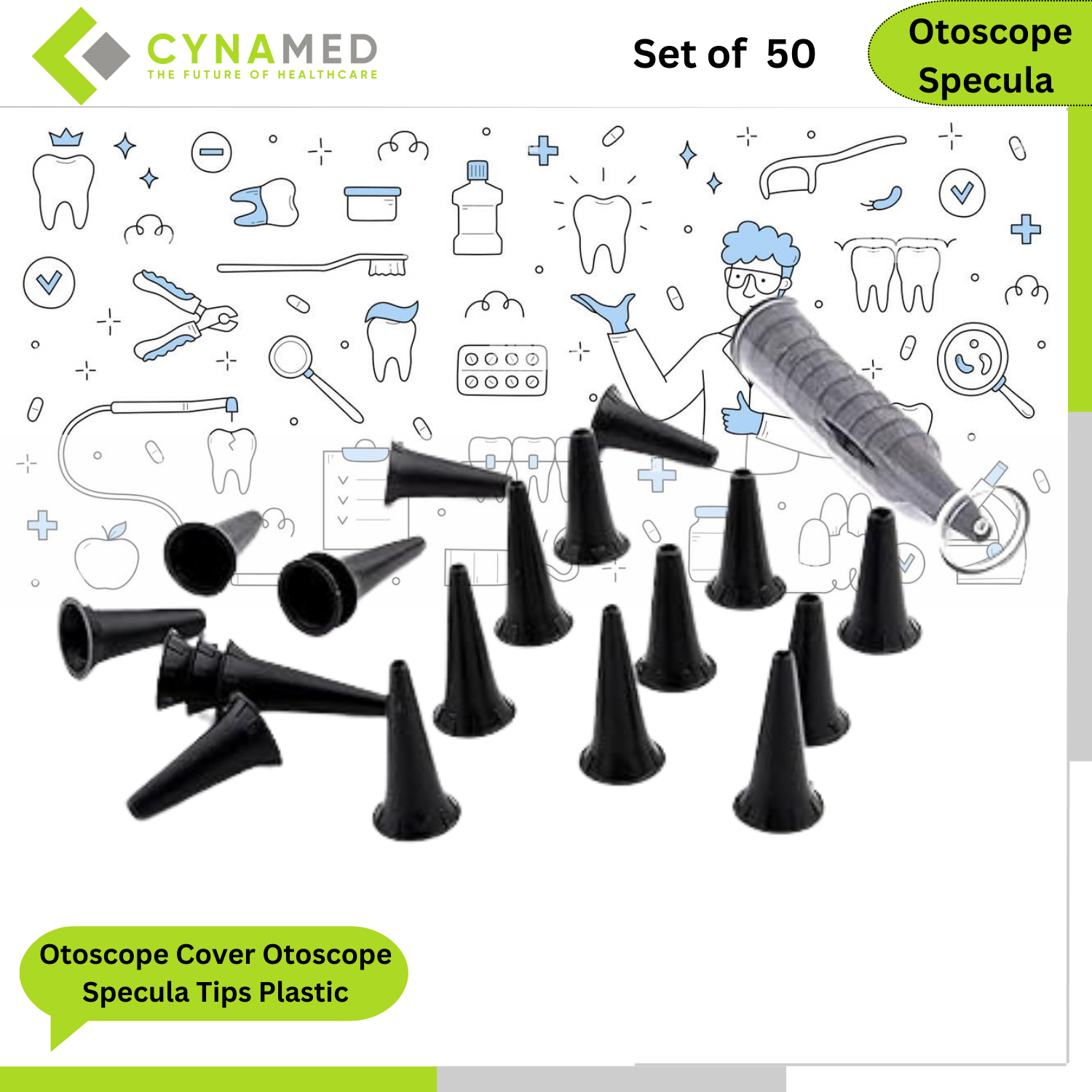 Cynamed Otoscope Cover Otoscope Specula Tips Plastic Speculum ...