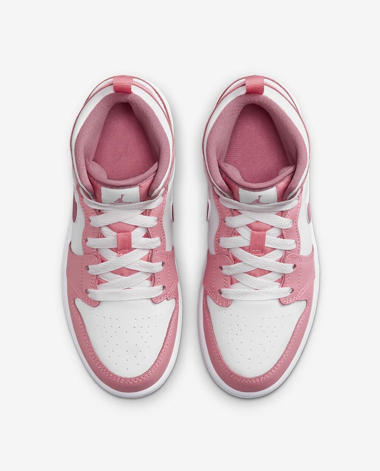 Nike Air Jordan 1 Mid Coral Chalk White Pink Shoes DQ8423-616 GS DQ8424 ...