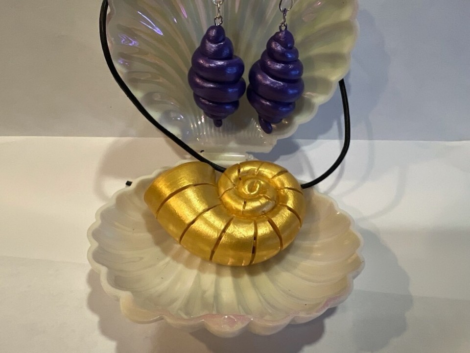 Disney inspired Ursula sea shell necklace and earring set little ...