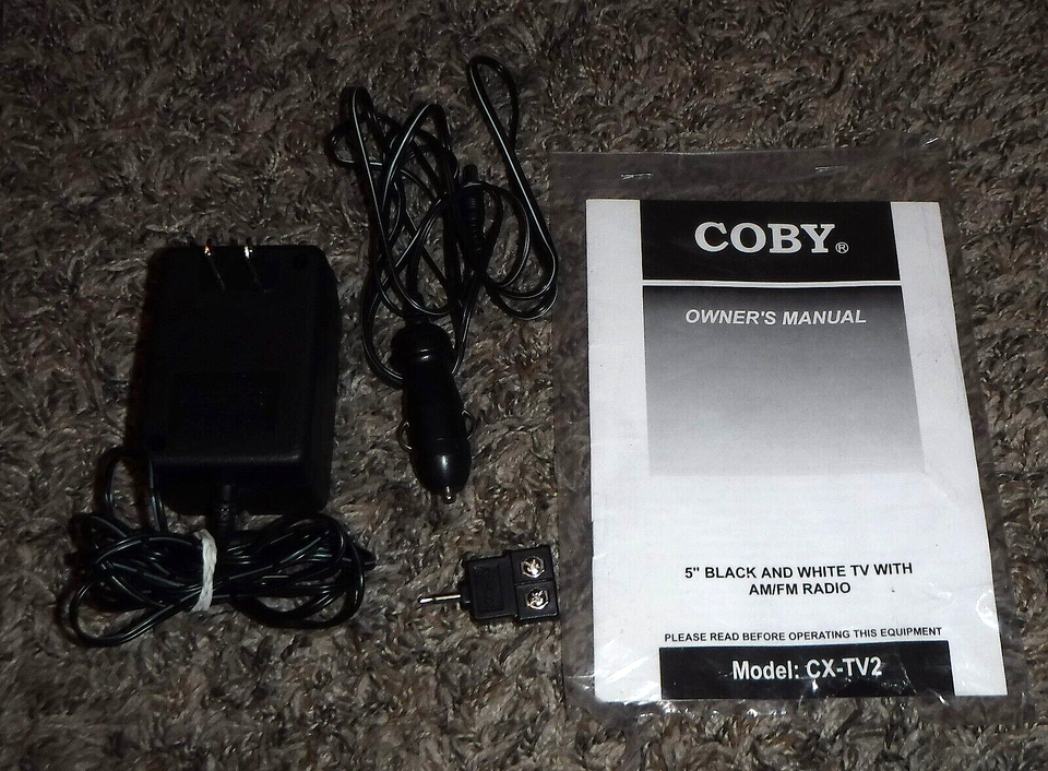 Coby CX-TV2 Portable 5 inch Black & White Television & AM FM Radio ...