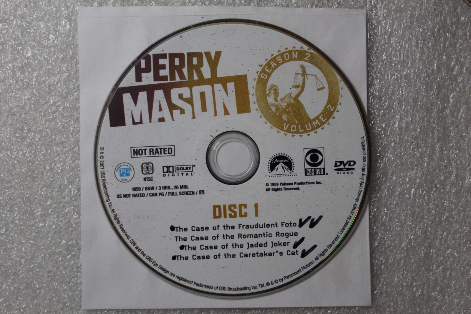 Perry Mason Season 2 Volume 2 Disc 1 DVD | eBay