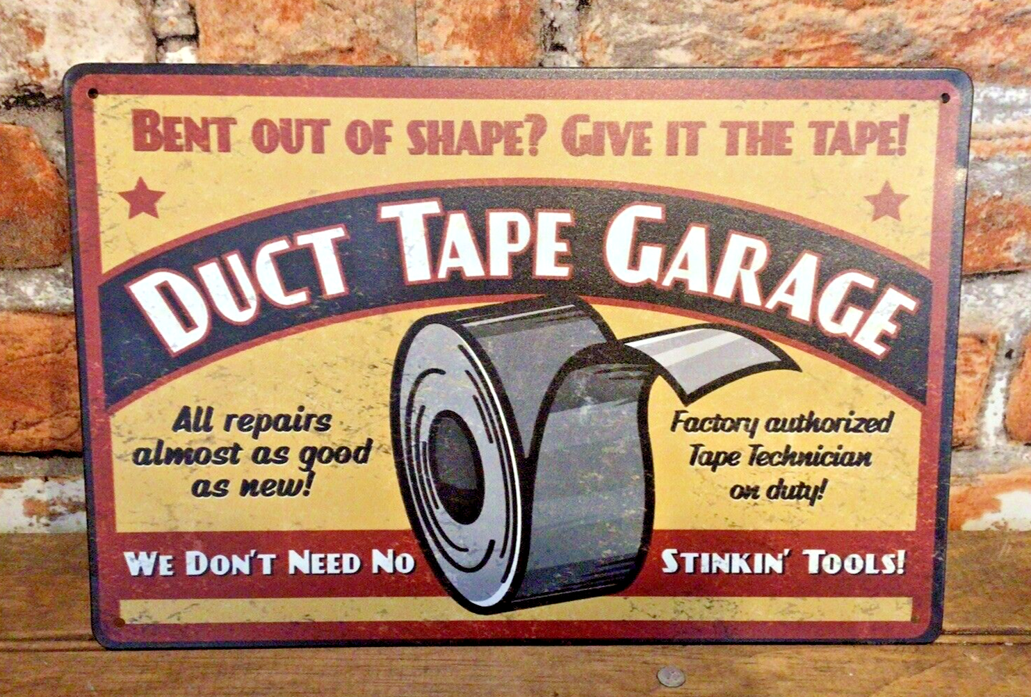 8"x12" Funny Vintage Style "Duct Tape Garage" Advertising Sign. A Great ...